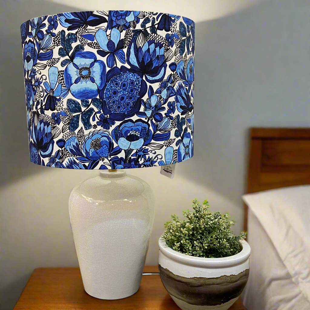 Custom Lamp Shade only - Blue Fleurs – Far Fetched Designs