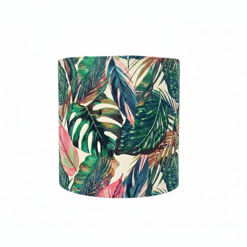 Blue Ceramic Table Lamp with Bright Leaves Shade – Far Fetched Designs