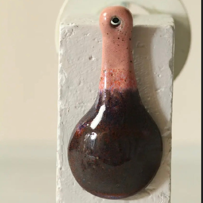 Handcrafted Pottery Spoon - Dark Purple with Pink Handle – Far Fetched ...